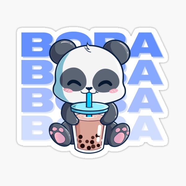 "Cute Kawaii Panda Boba" Sticker for Sale by raccoondrip | Redbubble