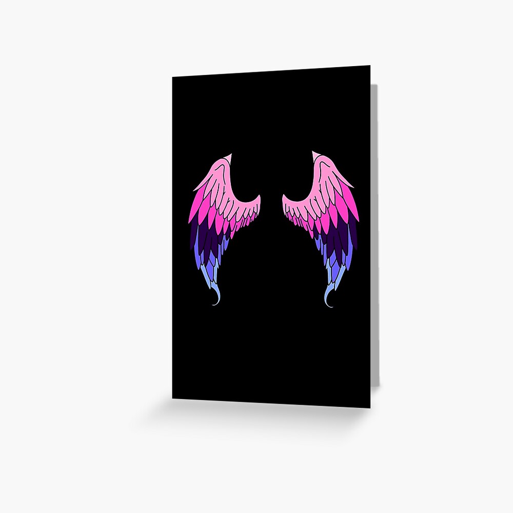 Omnisexual Pride Flag Angel Wings Greeting Card By H0lyfire Redbubble