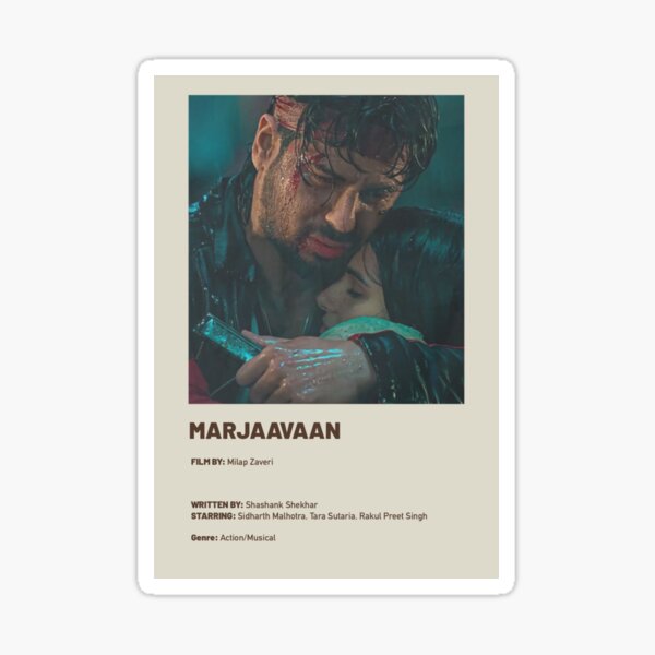 "Marjaavaan - minimalist movie poster " Sticker by BollywoodAI | Redbubble
