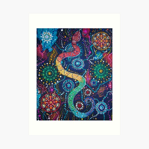 "THE RAINBOW SERPENT DREAMTIME 3" Art Print by kunjawildifeart | Redbubble