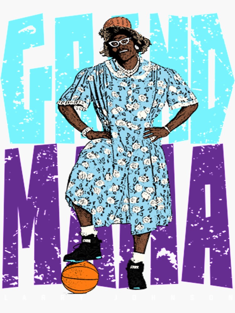 "Larry Johnson Grandmama" Sticker for Sale by ladycrow-prints | Redbubble