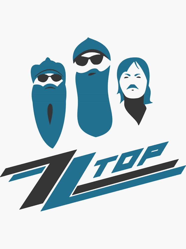 "ZZ Top" Sticker by ladycrow-prints | Redbubble