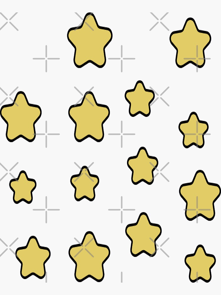 "YELLOW STAR STICKER PACK" Sticker for Sale by RetroPlaceee | Redbubble