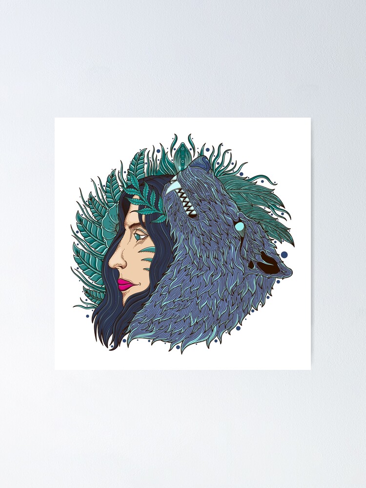 "Lady Wolf" Poster for Sale by KimutKirby | Redbubble