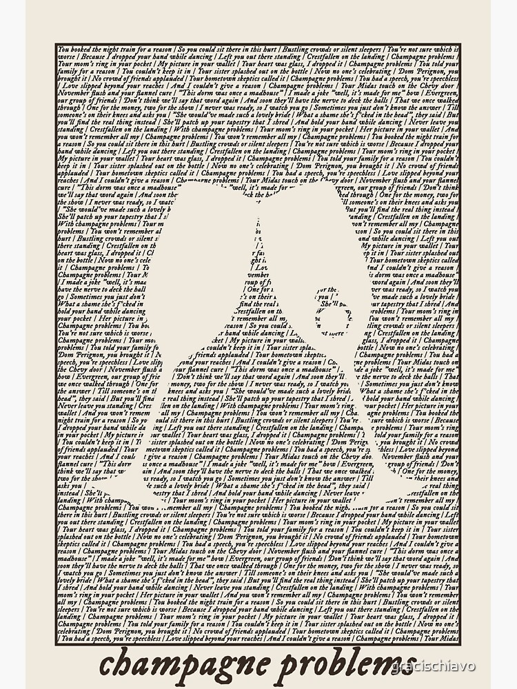 "champagne problems" Sticker for Sale by gracischiavo | Redbubble