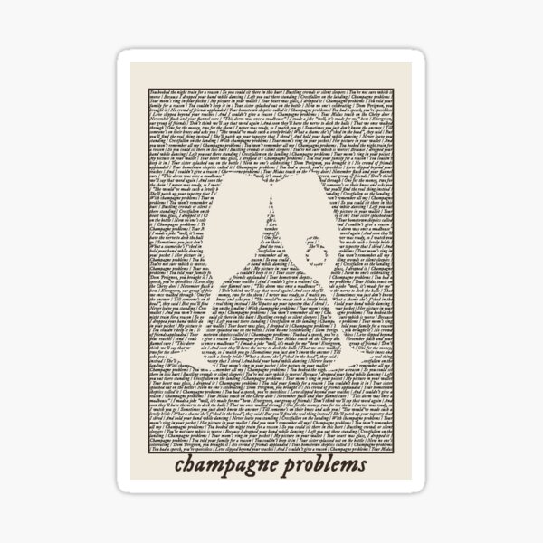 "champagne problems" Sticker for Sale by gracischiavo | Redbubble