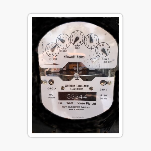 "Older style Australian Electricity meter" Sticker by RogerRoy | Redbubble