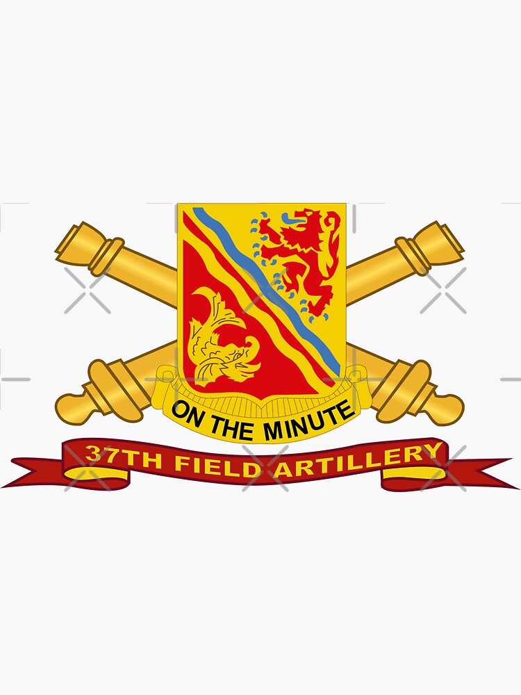 "Army - 37th Field Artillery w Br - Ribbon" Sticker for Sale by ...