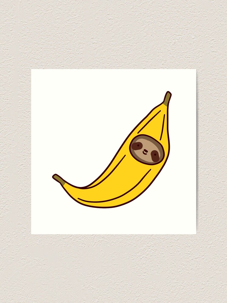 "Banana Sloth Face" Art Print for Sale by SaradaBoru | Redbubble
