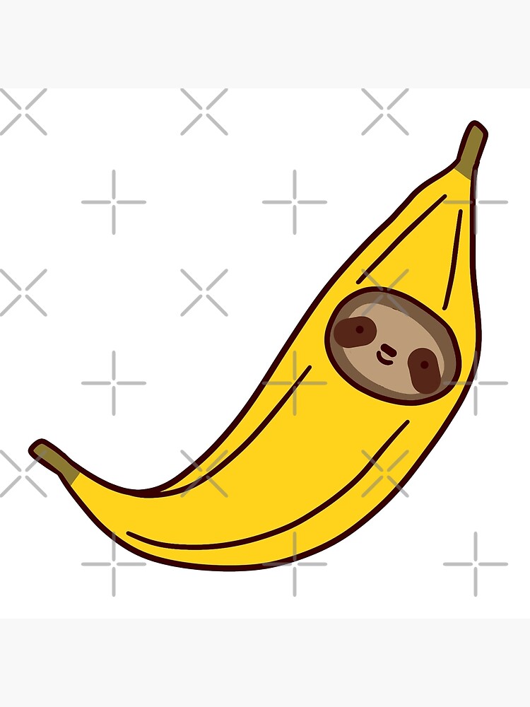 "Banana Sloth Face" Art Print for Sale by SaradaBoru | Redbubble
