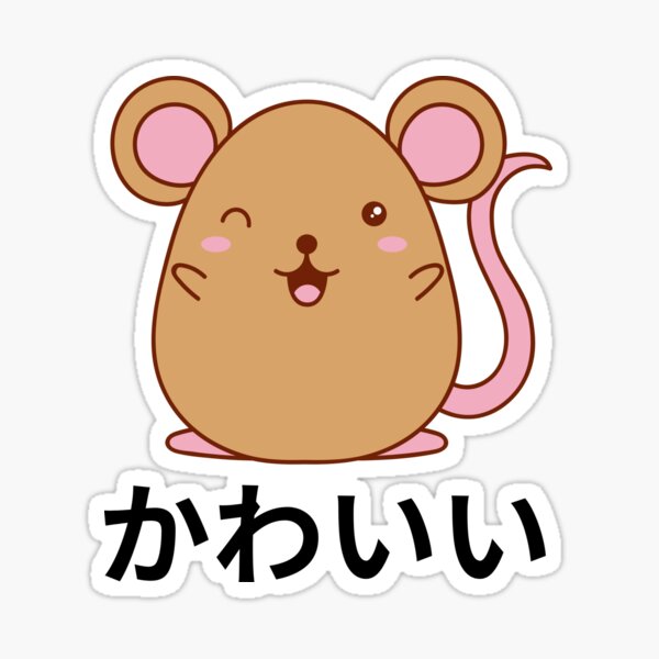 Pegatina «Ratón Guiño Kawaii Chibi Anime Kanji Japonés» de Massaie55 ...