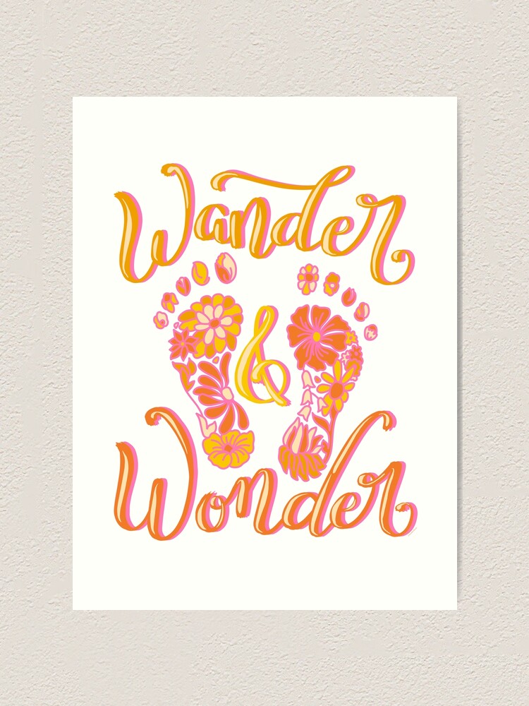 "Walking Barefoot Pink Flowers Wander & Wonder Nature Hand Drawn Feet ...