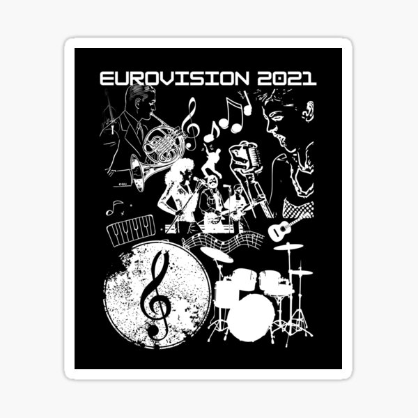 "EUROVISION 2021 - Music" Sticker for Sale by GinniArt | Redbubble