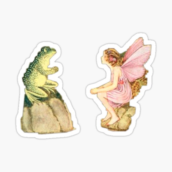 "frog and girl" Sticker for Sale by FairyMist | Redbubble