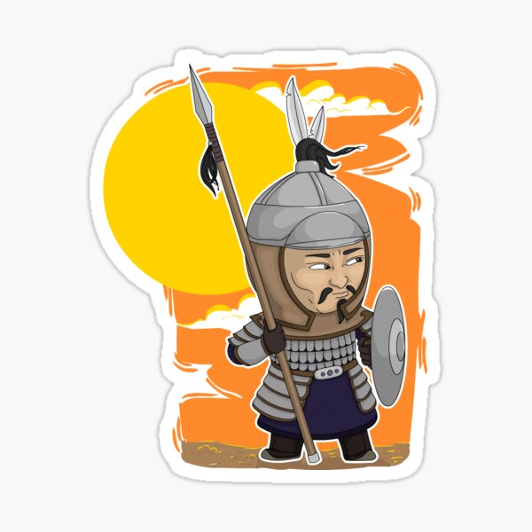 "Mongolian warrior" Sticker for Sale by BlackCatmom | Redbubble