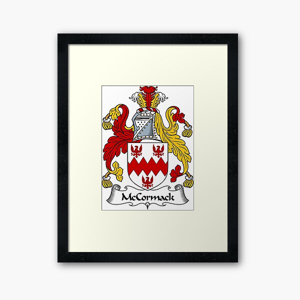 "McCormack Coat of Arms / McCormack Family Crest" Framed Art Print for ...