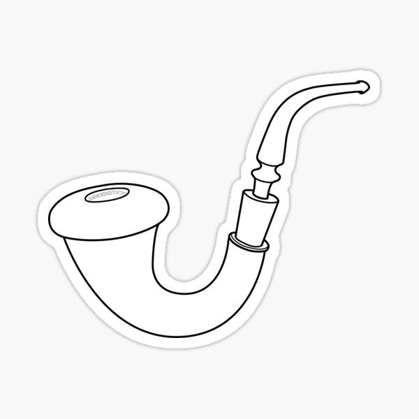 "Calabash Pipe - Outline drawing" Sticker by thedrumstick | Redbubble