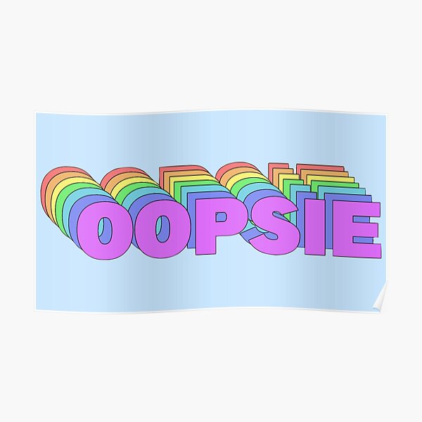 "Oopsie Rainbow Retro" Poster by amathebee | Redbubble