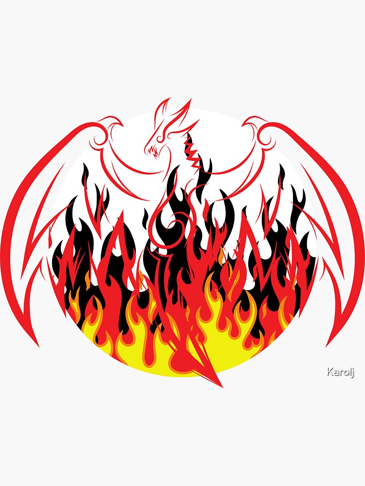 "fire dragon" Sticker for Sale by Karolj | Redbubble