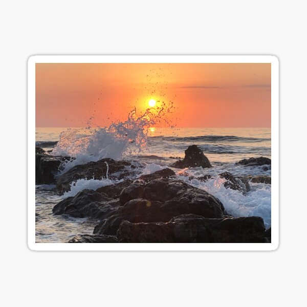 "Beach sunset ocean waves aquatic sea water " Sticker by Motivation111 ...
