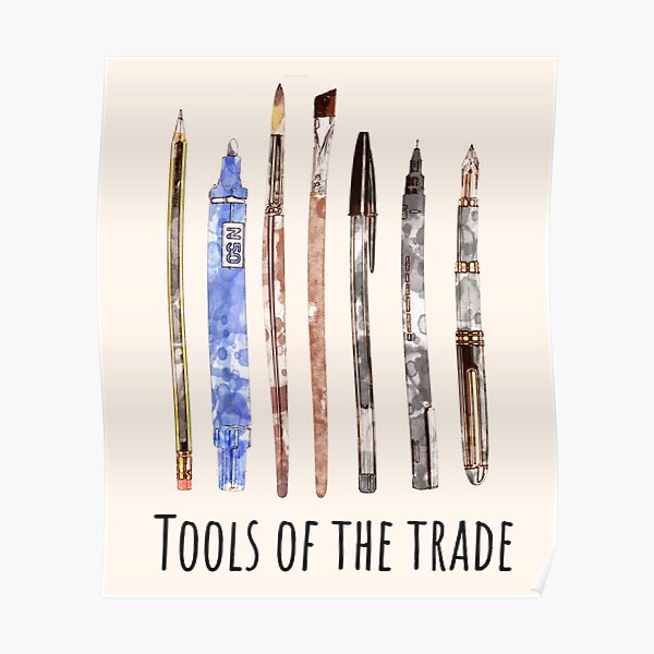 "Tools of the trade, artist, drawing, creation, poet, writer, artist ...