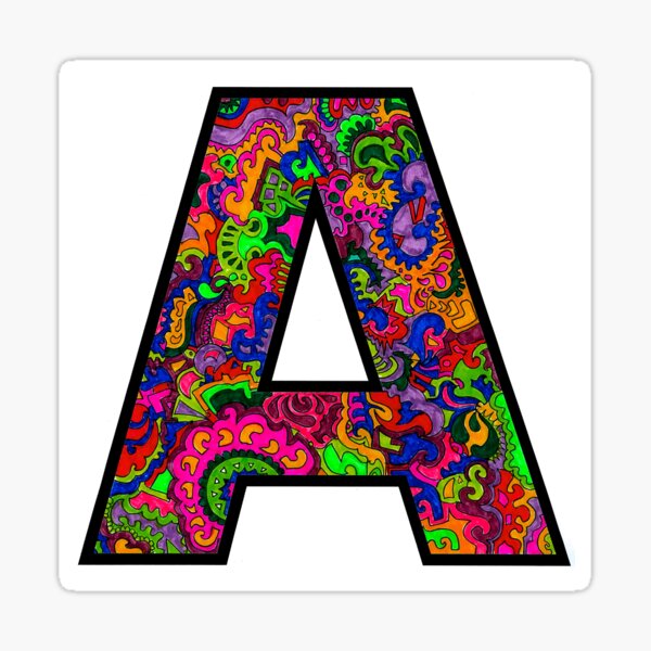 "Letter A Doodle" Sticker for Sale by Hannah Staab | Redbubble