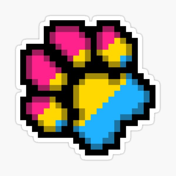 "Pansexual Pixel Pride Paws" Sticker for Sale by Confusion-Arts | Redbubble