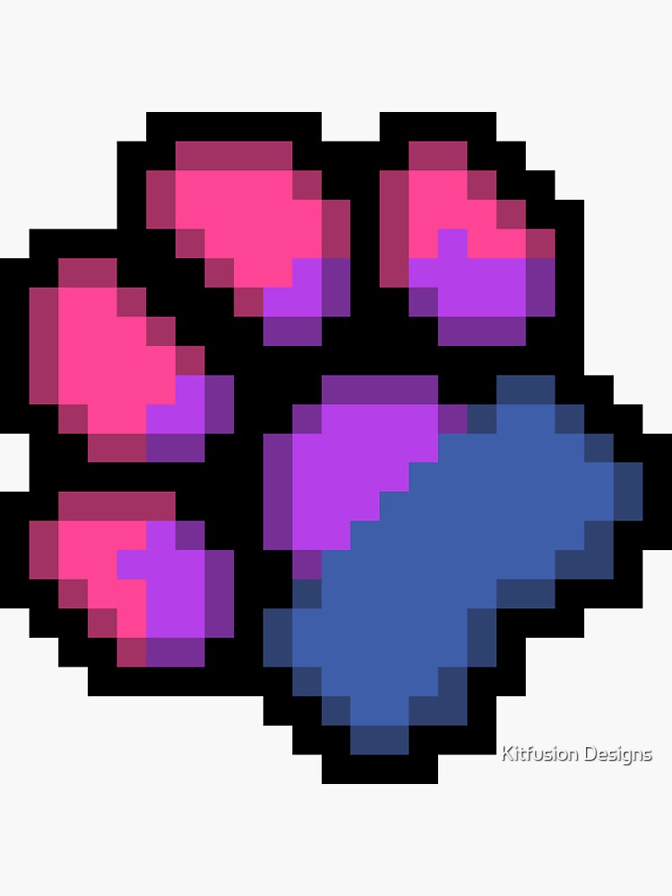 "Bisexual Pixel Pride Paws" Sticker by Confusion-Arts | Redbubble