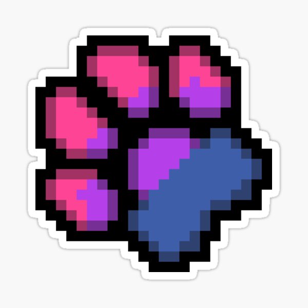"Bisexual Pixel Pride Paws" Sticker by Confusion-Arts | Redbubble