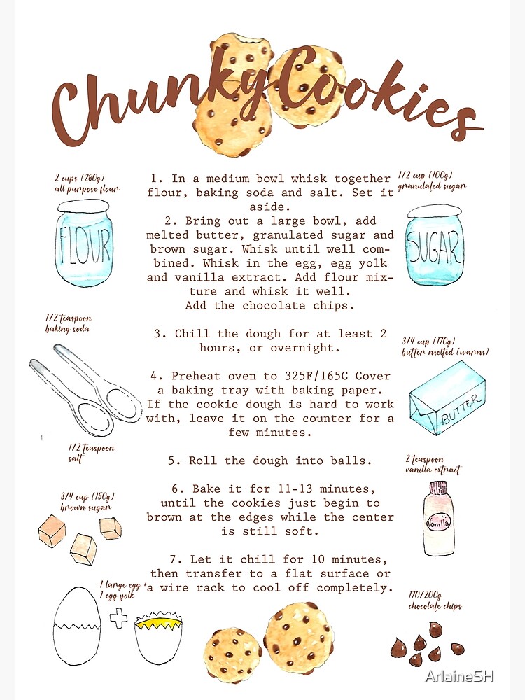 "Cookies Recipe" Poster for Sale by ArlaineSH | Redbubble