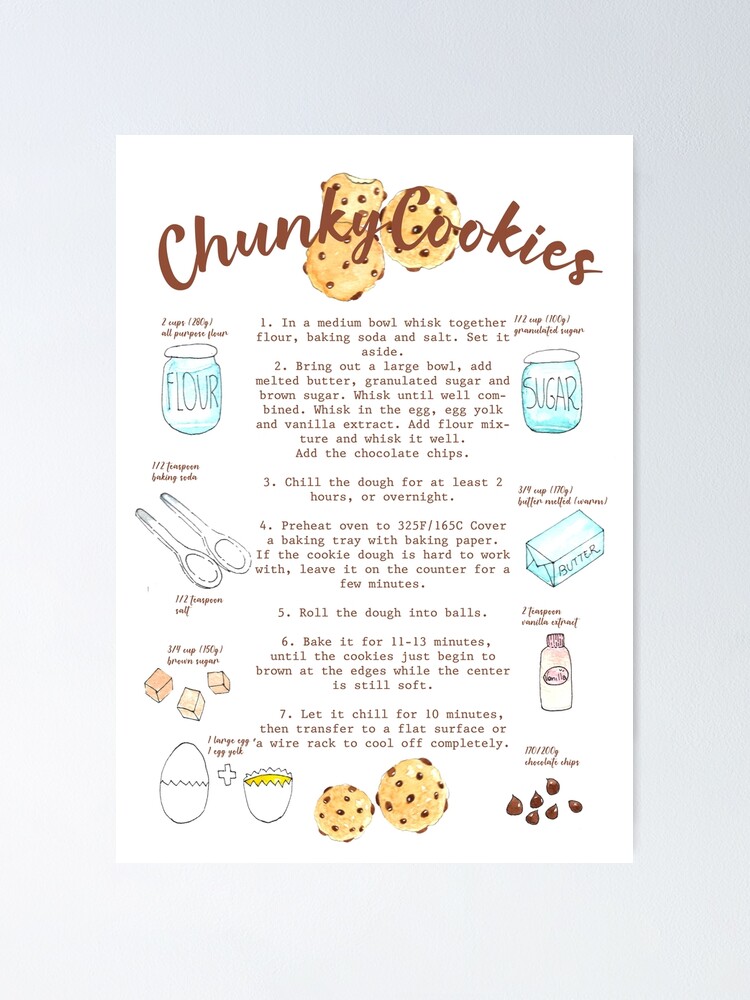 "Cookies Recipe" Poster for Sale by ArlaineSH | Redbubble