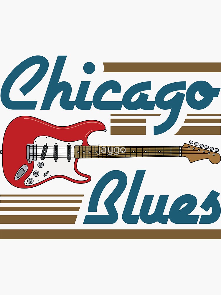 "Chicago Blues Musician Guitar" Sticker by jaygo | Redbubble
