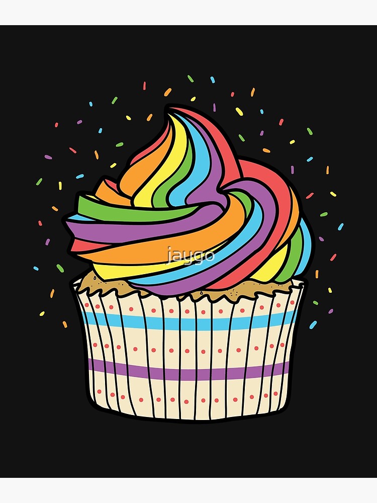 "Rainbow Cupcake Gay Pride Month" Poster by jaygo | Redbubble