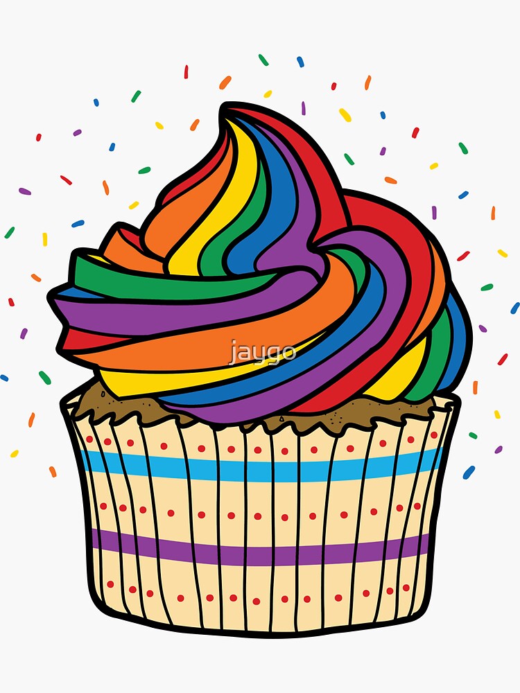 "Rainbow Cupcake Gay Pride Month" Sticker for Sale by jaygo | Redbubble