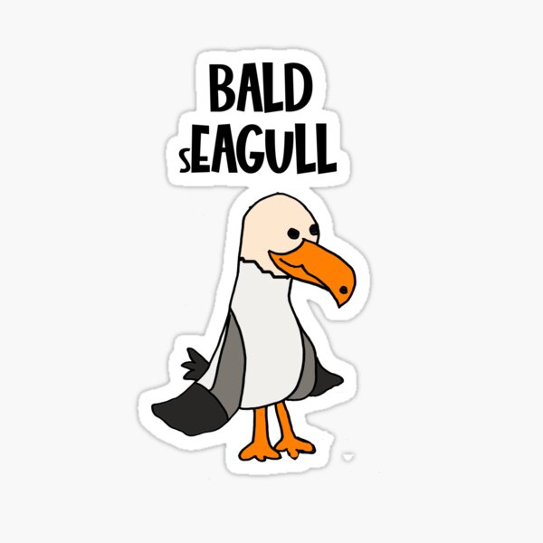 "Funny Bald Seagull Eagle Pun Cartoon" Sticker for Sale by naturesfancy ...