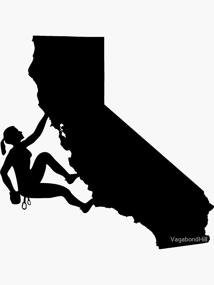 Sticker for Sale mit "Climbing California - Climber Chick Version" von ...