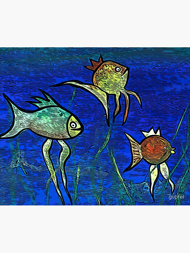 "three small fish" Sticker by gupfei | Redbubble