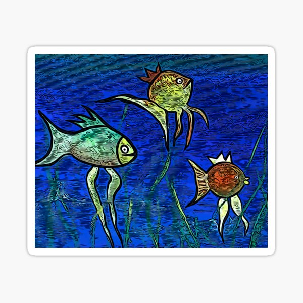 "three small fish" Sticker by gupfei | Redbubble