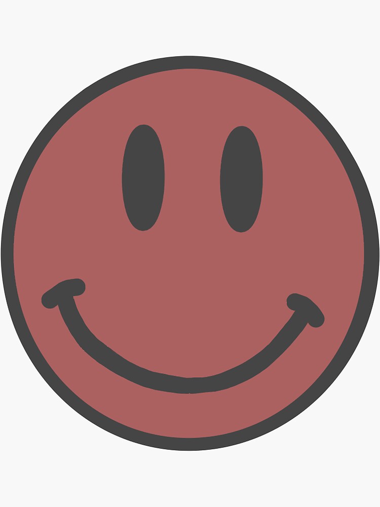 "Red Smiley Face" Sticker by RedRiley3 | Redbubble