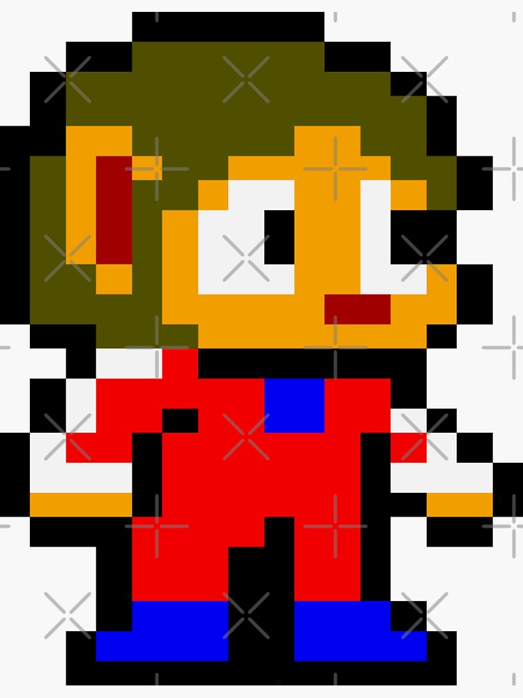 "Alex Kidd Pixel Art" Sticker for Sale by djspacegr | Redbubble