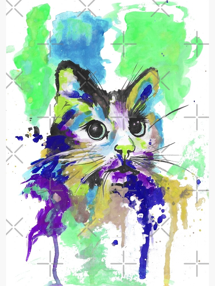 "Modern cat color splash puzzel" Poster for Sale by shelleyelliott ...