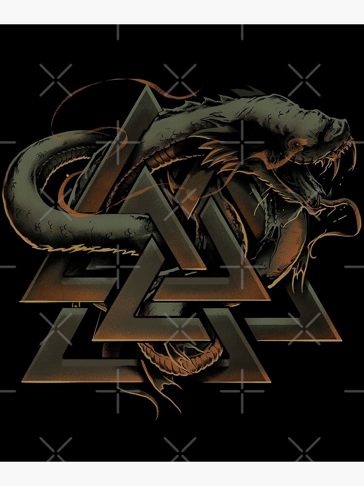 "Viking Valknut Jormungandr Norse Pagan Mythology Serpent Snake ...