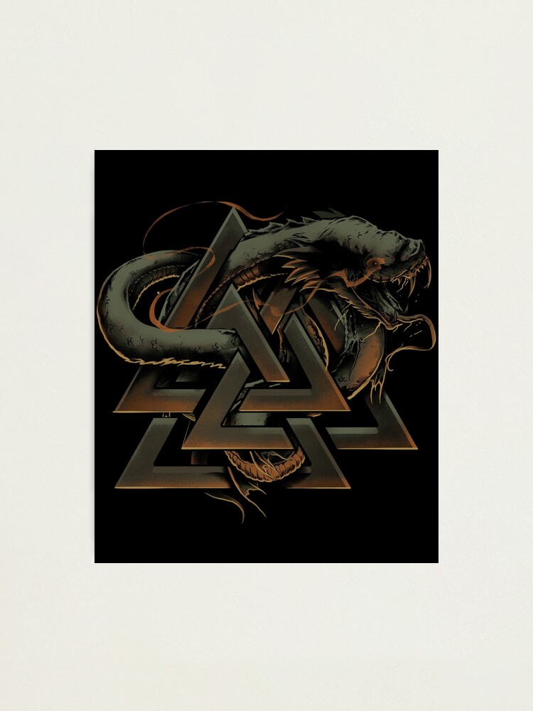 "Viking Valknut Jormungandr Norse Pagan Mythology Serpent Snake ...