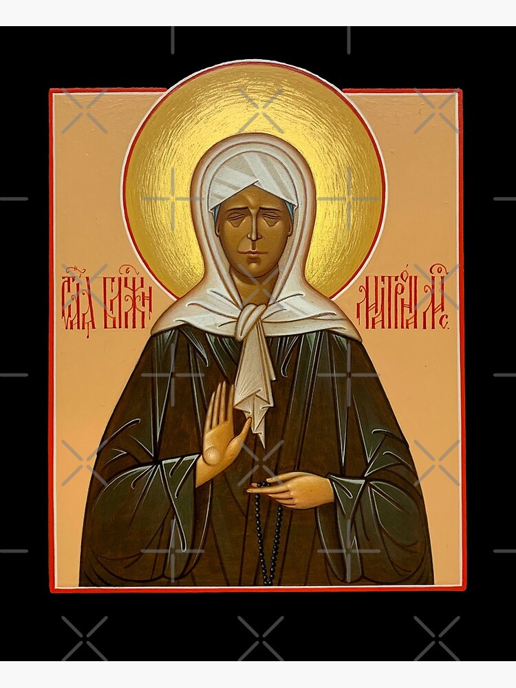 Lámina artística «Icono ruso pintado a mano de Santa Matrona de Moscú ...
