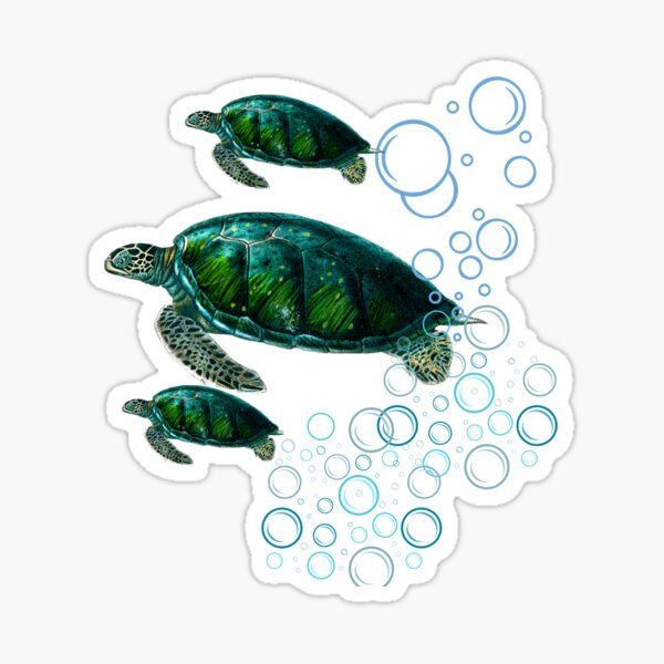 "Swimming Turtles" Sticker by jmed70 | Redbubble