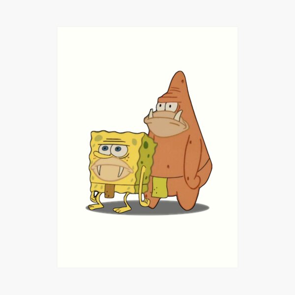 "Prehistoric Spongebob and Patrick" Art Print by skywalkerP | Redbubble