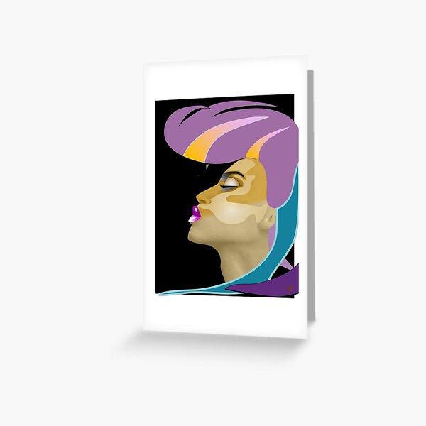 "extravagant pose of a woman's face in profile" Greeting Card by jumapa ...