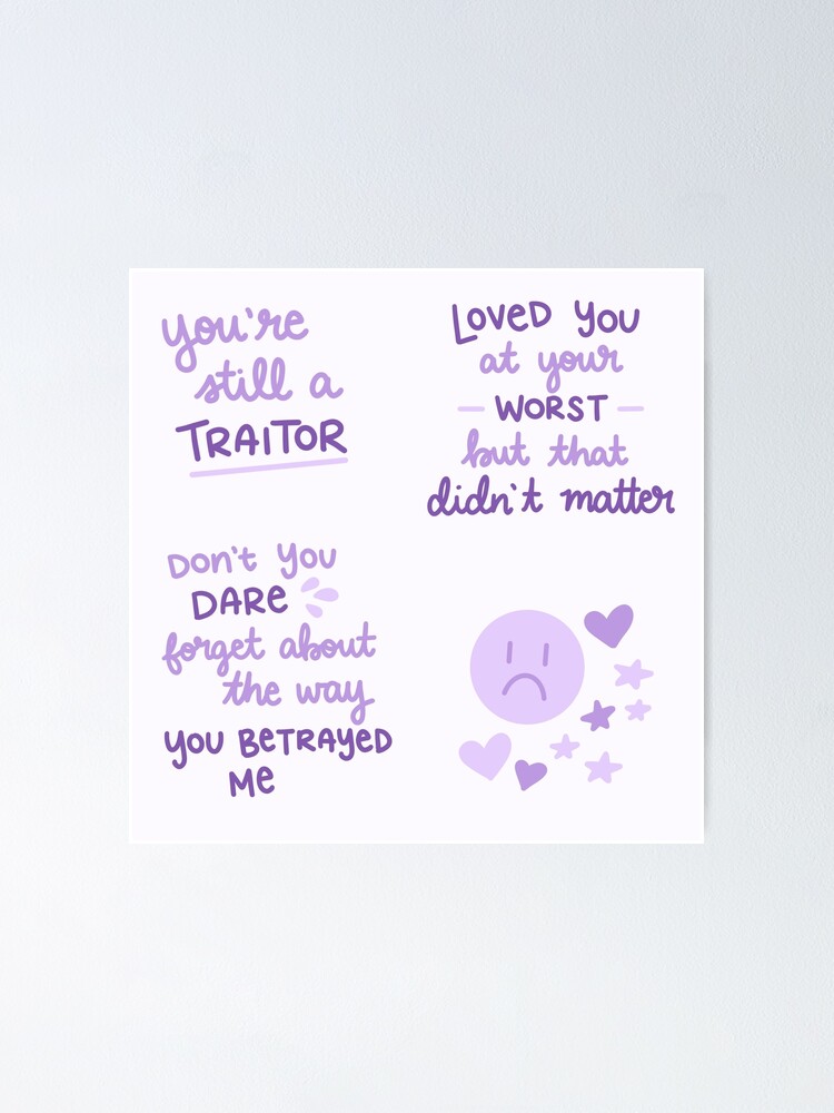 "Traitor Sticker Pack" Poster for Sale by mutualletters | Redbubble