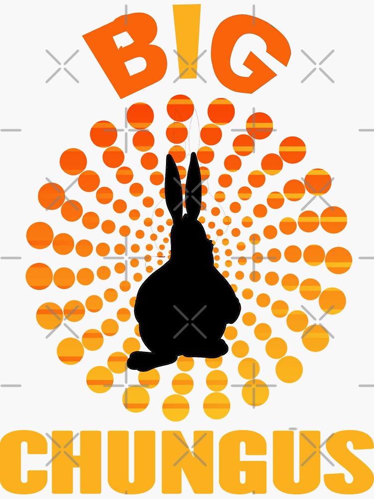 "Big Chungus Fat Bunny Rabbit Spiral Sunset" Sticker for Sale by ...