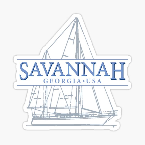 "Savannah Georgia Souvenir Sailboat design" Sticker for Sale by ...